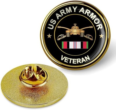 US Army Armor Veteran Tie Suit Shirt Lapel Pin - Gold | eBay
