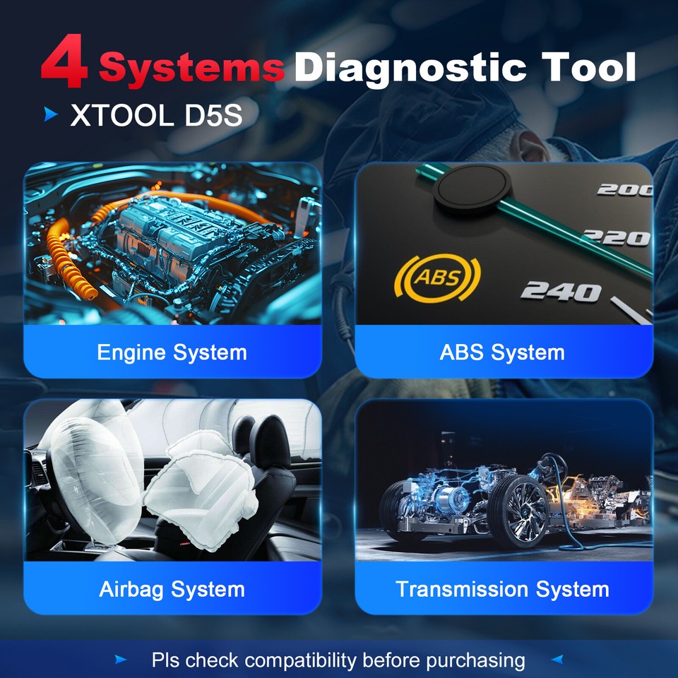 XTOOL D5S Auto Diagnostic Scanner Tool Car Code Reader AutoAuth CANFD ...