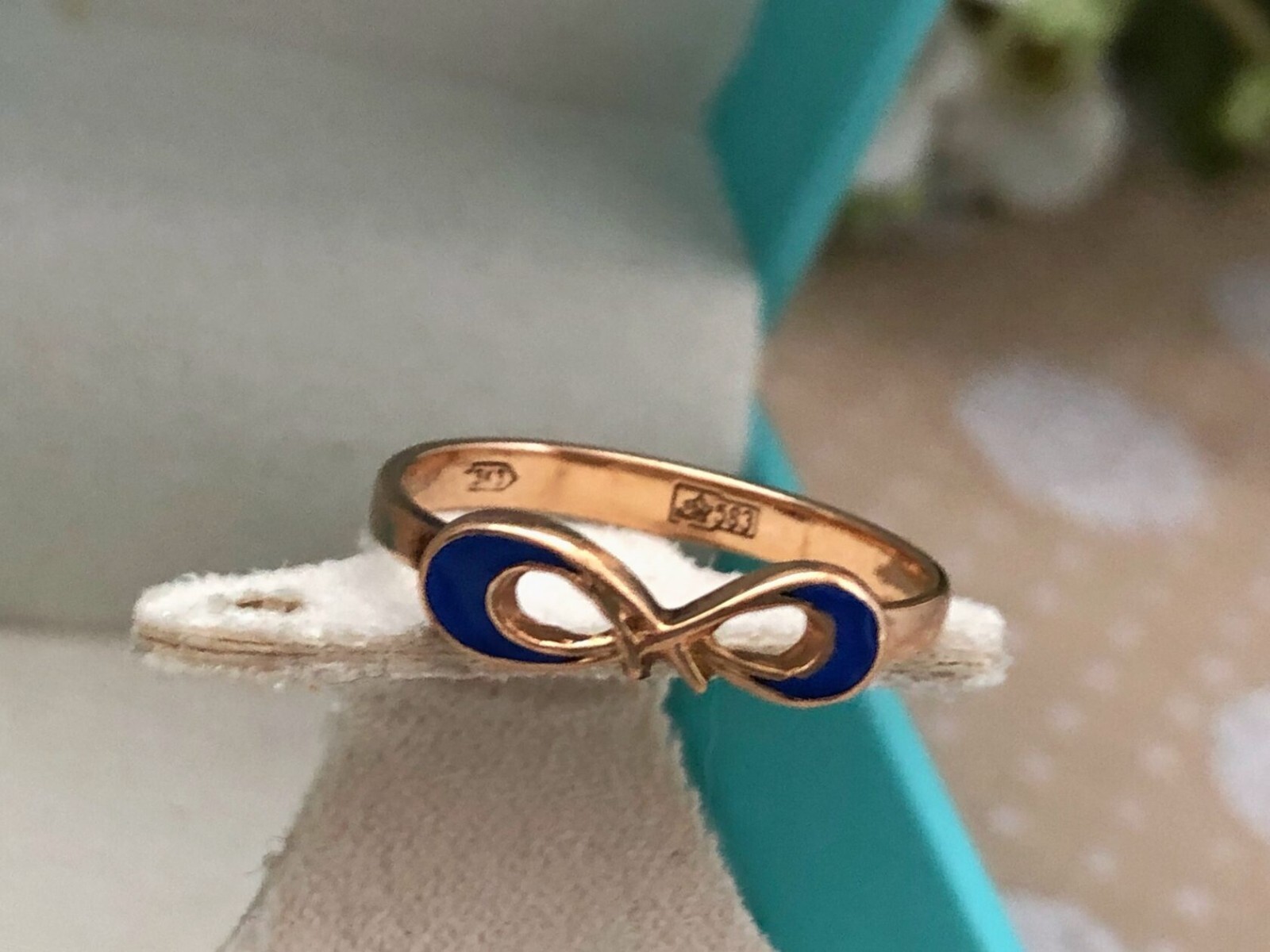 Lovely Vintage Ring Soviet Russian Rose Gold 583 14K Enamel Size 6 USSR ...