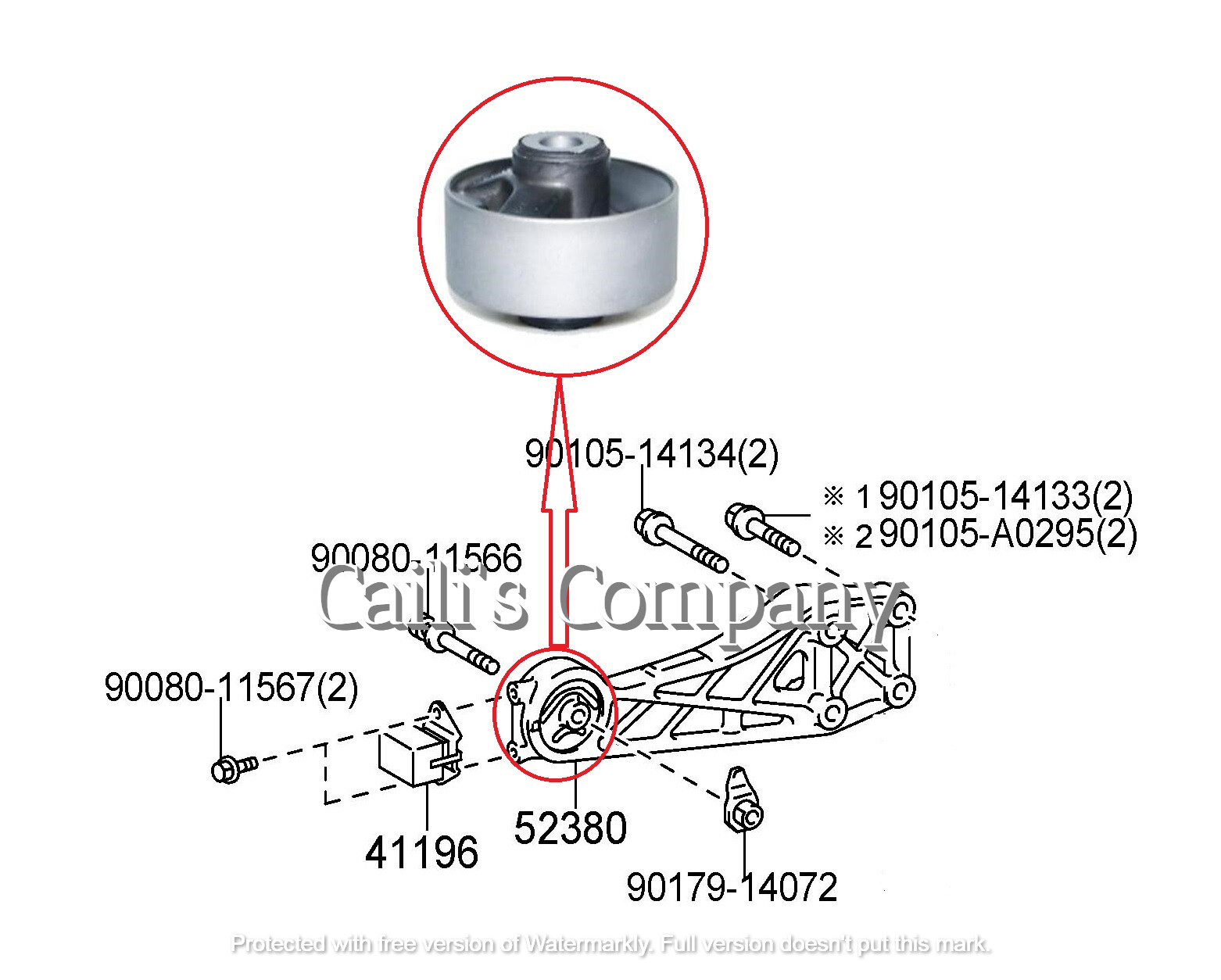 (52380-28030) 2010-2020 Toyota Sienna 4WD GSL35 Differential Mount Arm ...