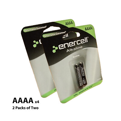 Type AAAA Battery, enercell Brand, Two 2-packs (RadioShack Collectors ...