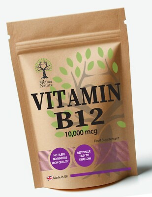 Vitamin B12 High Strength 10000mcg Capsules B12 Supplement Vit B12 ...