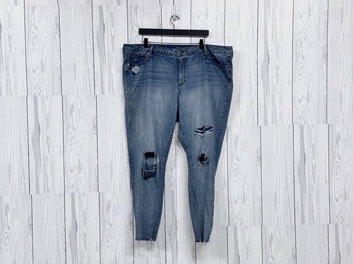 Jennifer Lopez jeans womens plus size 24 skinny ankle distressed high ...