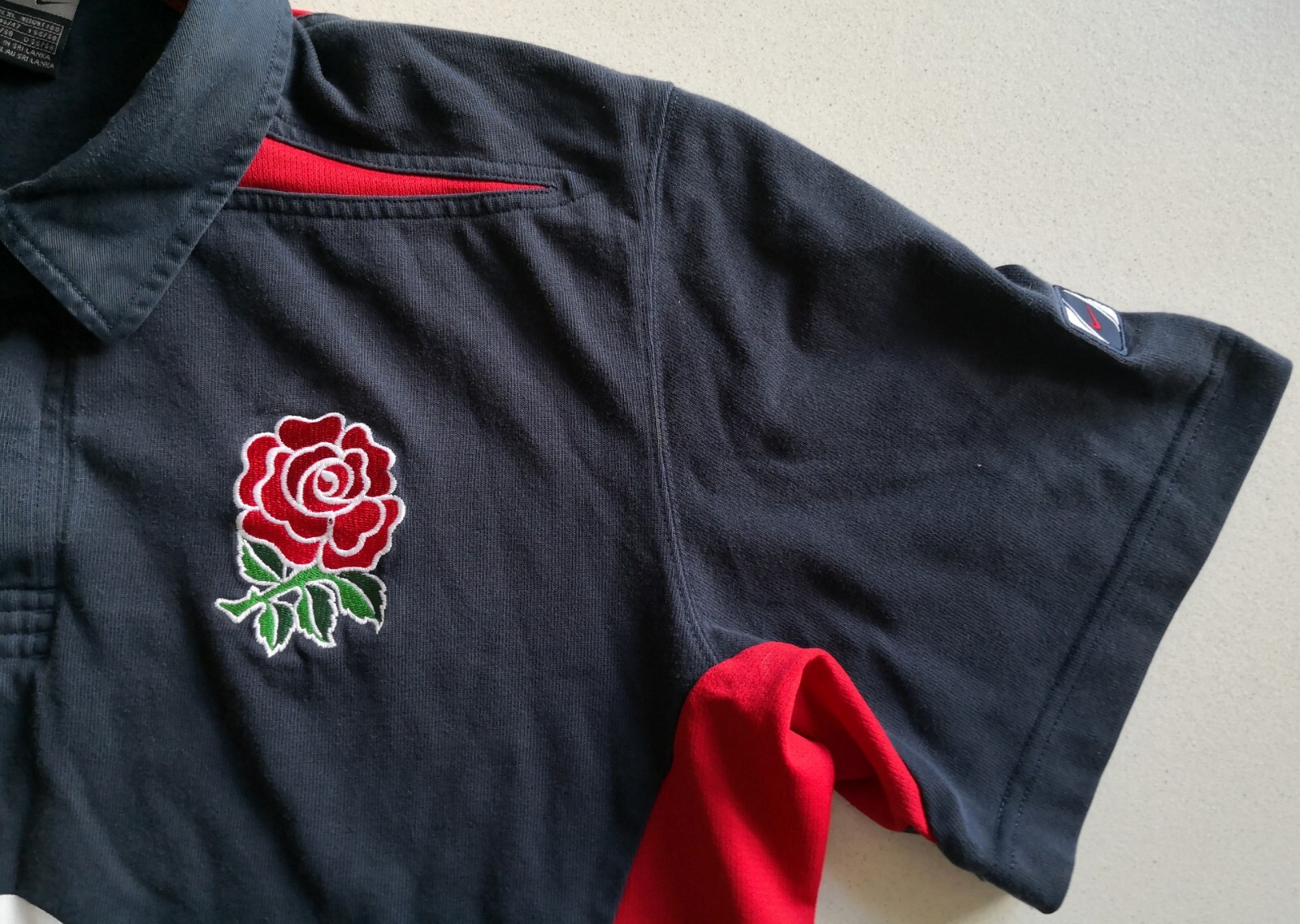 Nike England Rugby Away Navy Dark Blue Men's Polo Cot… - Gem