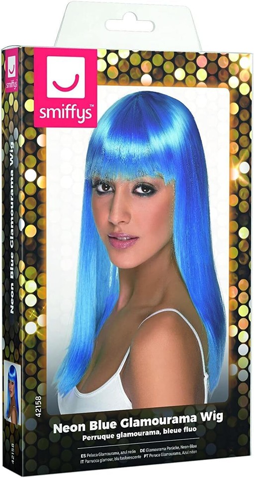 Smiffys Glamourama Wig, Neon Blue | eBay