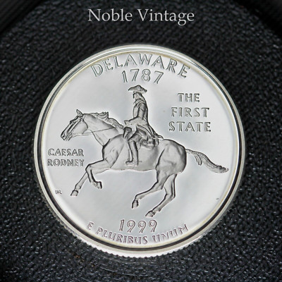 1999 S Silver Proof Delaware State Quarter - From a Proof Set - 90% ...