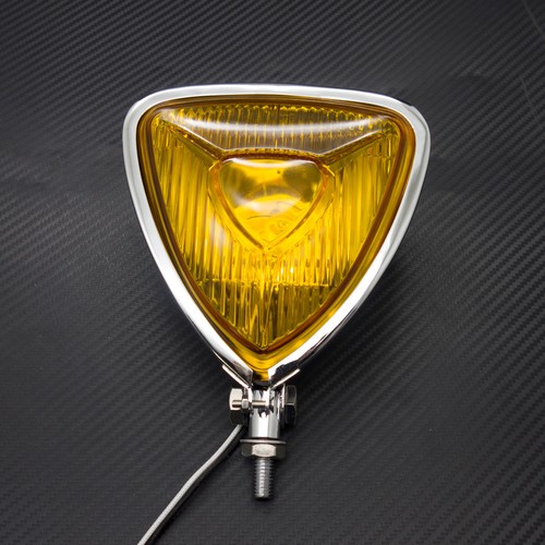 Motorcycle Chrome Triangle Headlight Lamp Flat Back For Harley Chopper ...