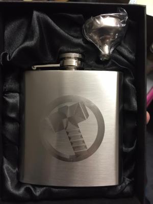the Mighty THOR HIP FLASK 6oz stainless steel hipflask the Avengers NEW ...