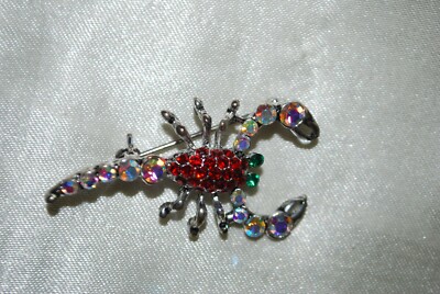 Scorpion Pin Red Crystals Spider Insect Scorpio Astrological Zodiac ...