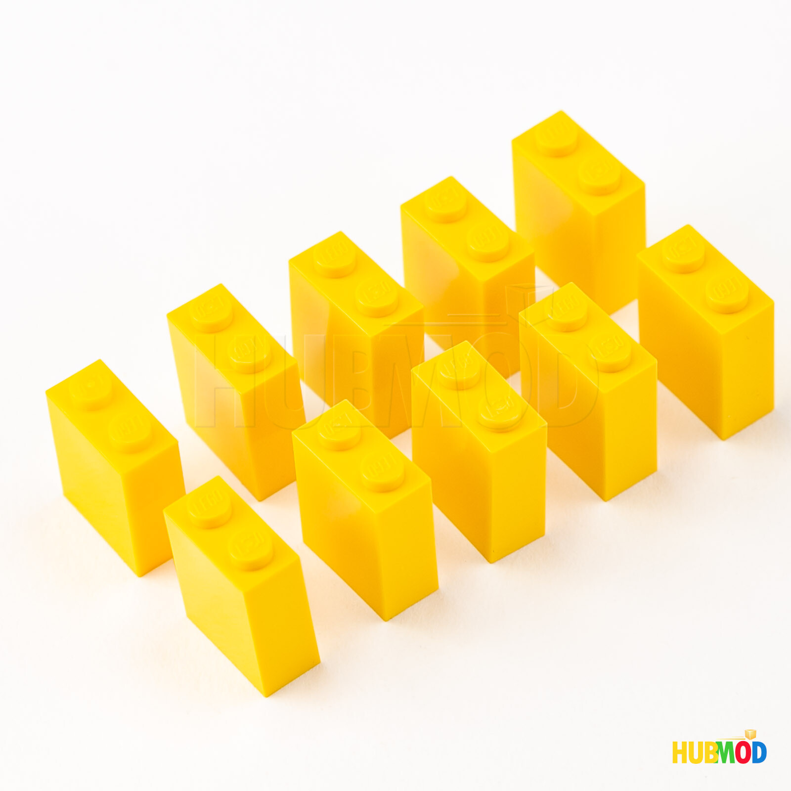 Lot of 10 LEGO Yellow 1x2x2 3245c w/ Inside Stud Holder Building Bricks ...