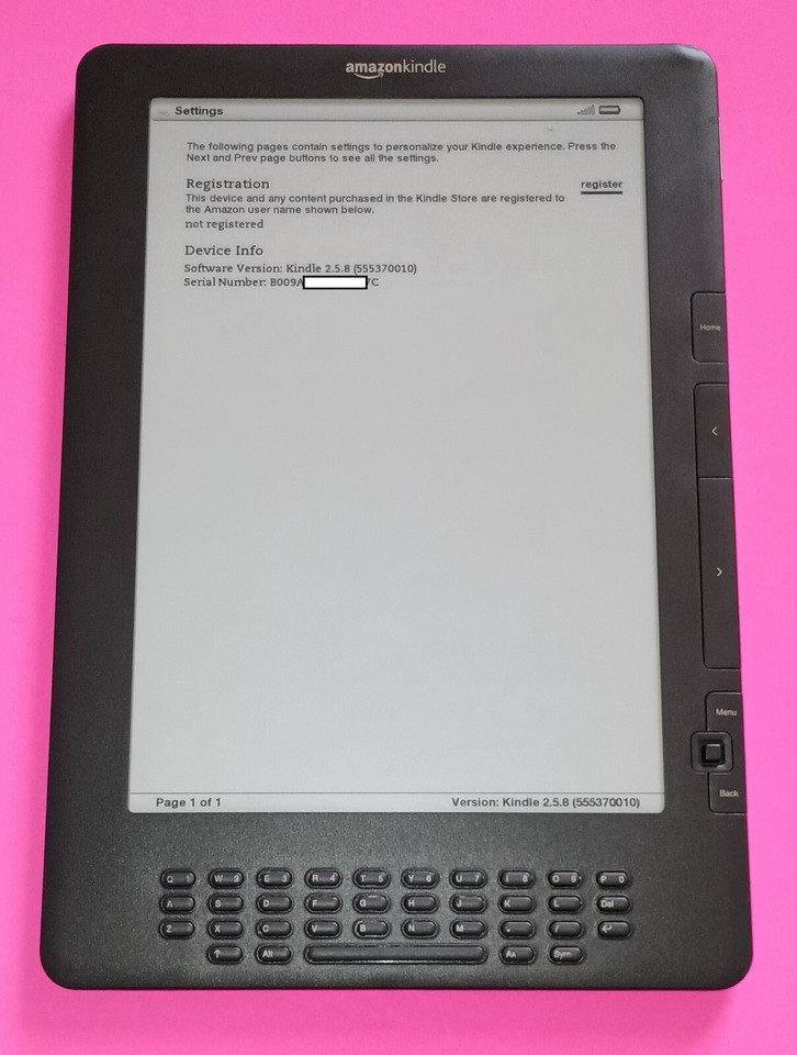 Amazon Kindle DXG 9.7" Graphite D00801 with New Battery International ...