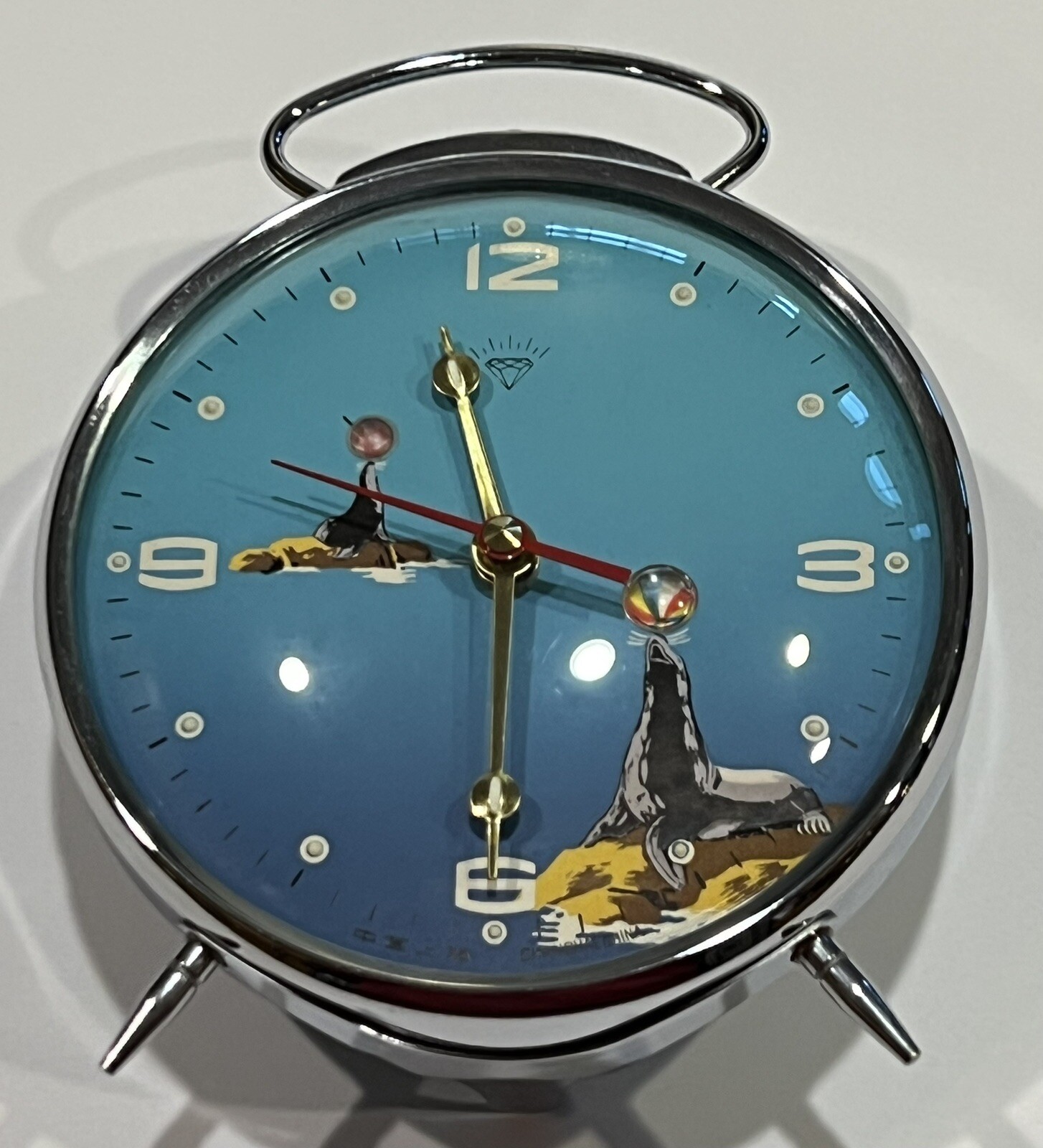 Vintage Shanghai China Diamond Animated Seal Alarm Clock Ball Circus ...