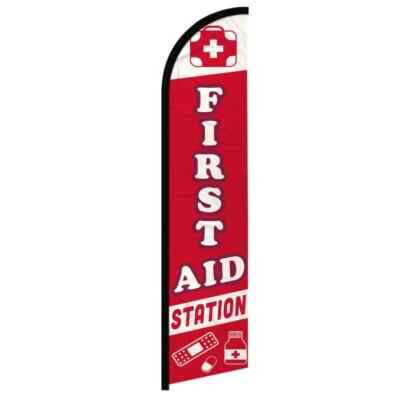 First Aid Station Windless Swooper Flag Sign | eBay