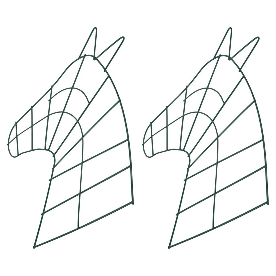 2 Pcs Horse Head Garland Front Door Wreath Small Metal Frame Iron ...