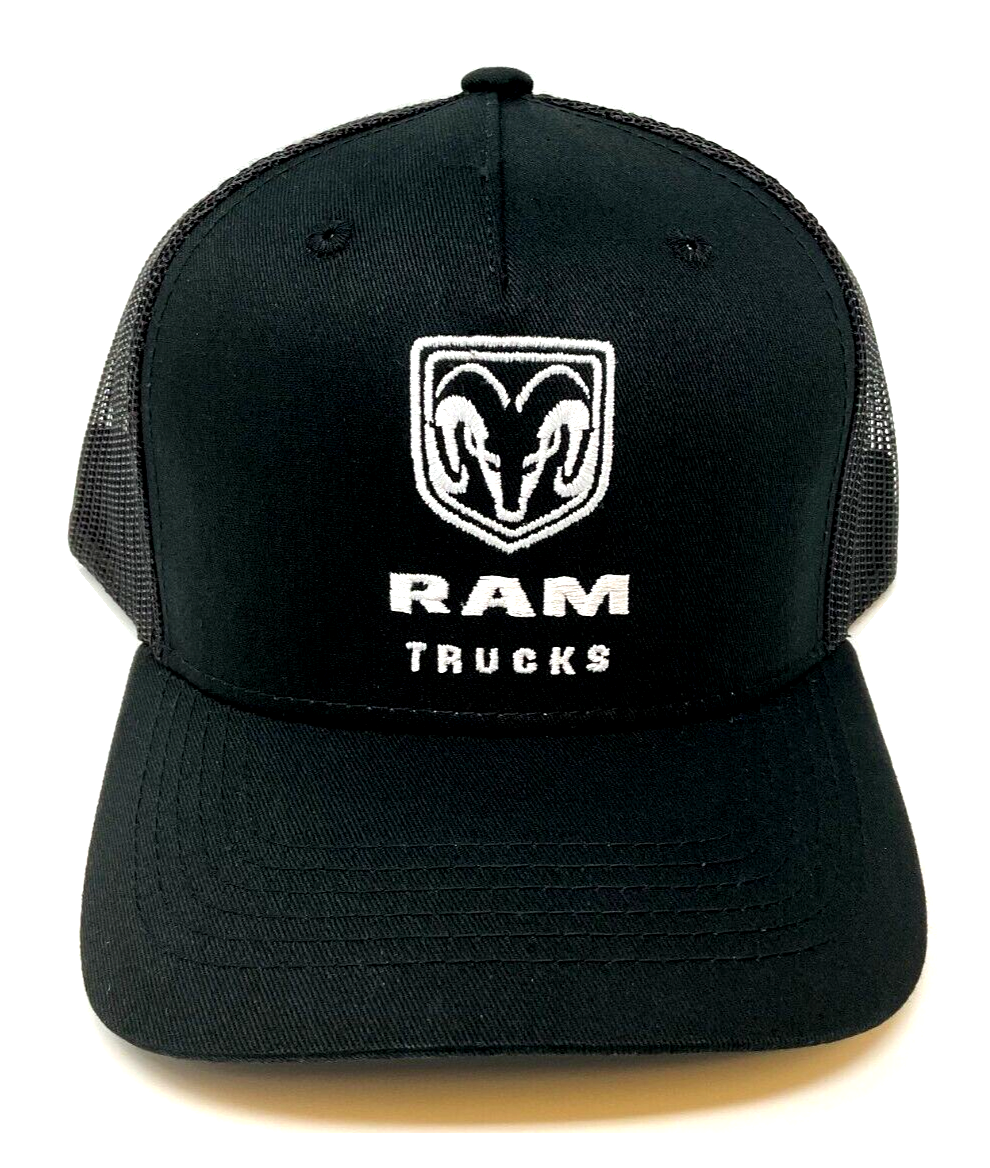 DODGE RAM TRUCKS LOGO BLACK MESH TRUCKER ADJUSTABLE CURVED BILL ...