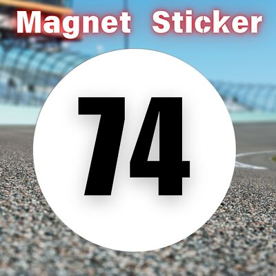 10" Diameter Round Circle Magnetic Autocross Number 74 Magnet 2pcs | eBay