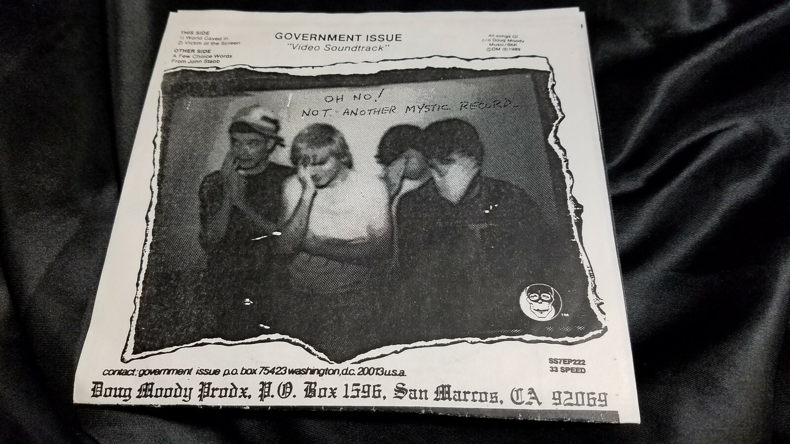 GOVERNMENT ISSUE Video Soundtrack 7" EP Yellow Vinyl 1989 KBD Punk ...