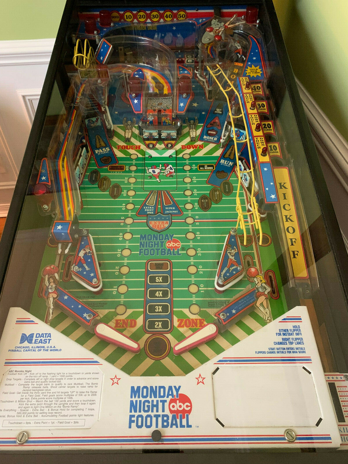 Data East Monday Night Football Pinball Machine 1989 | eBay