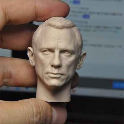 1/6 Scale Unpainted Long Neck Daniel Craig Head Carving Sculpt Model ...