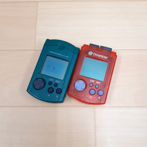 LOT 2 Sega Dreamcast Visual Memory Unit VMU Memory Card Clear Red ...