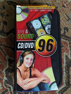 Sentry 96 Disc CD Wallet Carry Case Black Zipper DVD BLURAY Games Brand ...