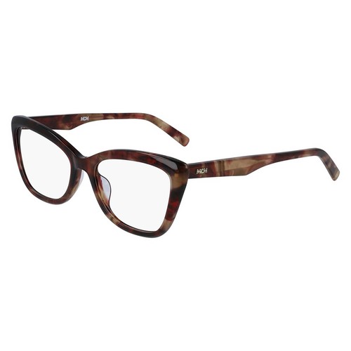 MCM Women's Eyeglasses Red Havana Cat-Eye Acetate Full-Rim Frame ...