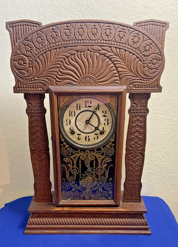 Antique Ingraham Parlor Kitchen Mantle Clock w Chime - untested - comes ...