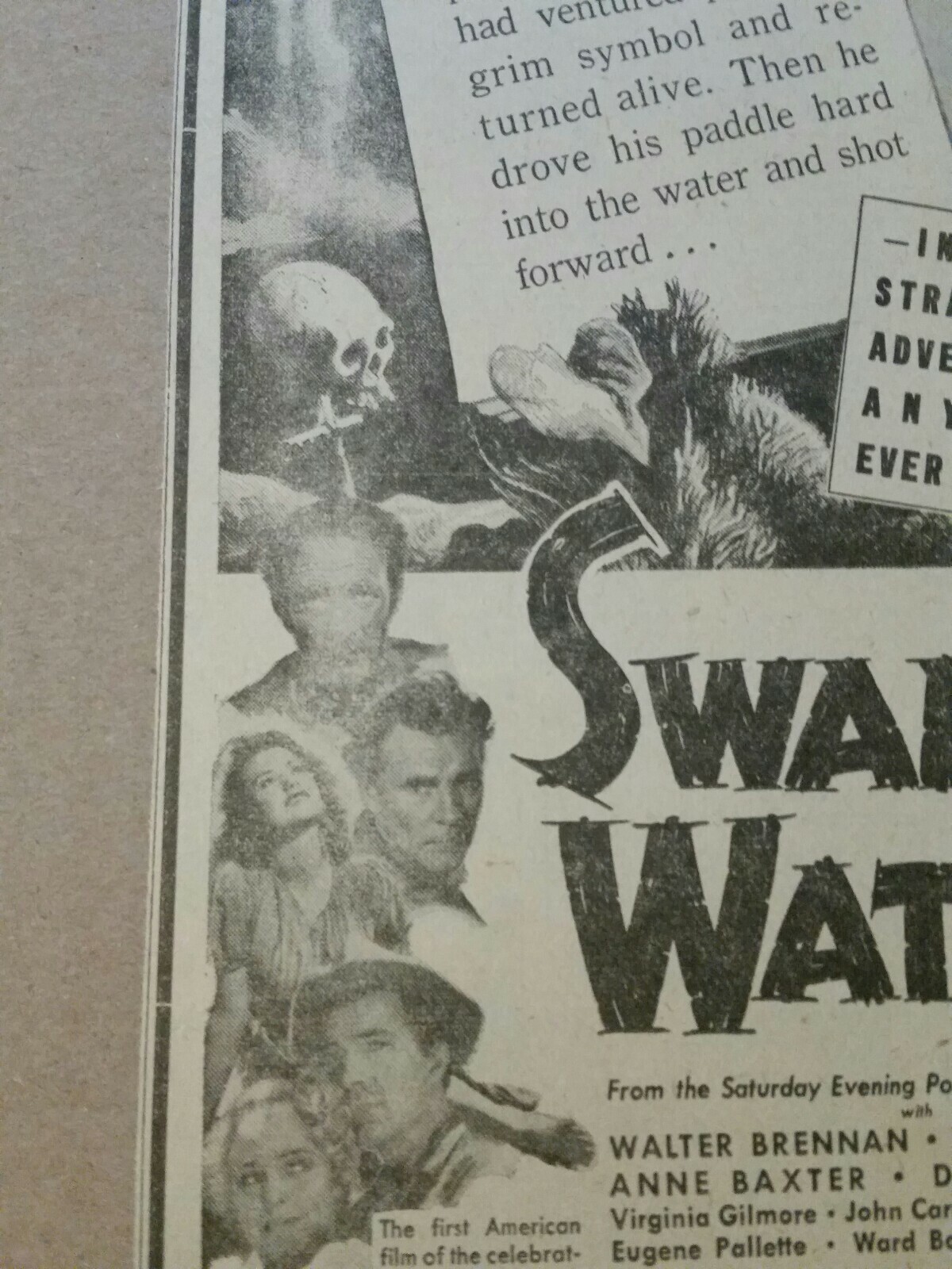 1942 Swamp Water Movie Newspaper Ad Jean Renoir Walter Brennan | eBay