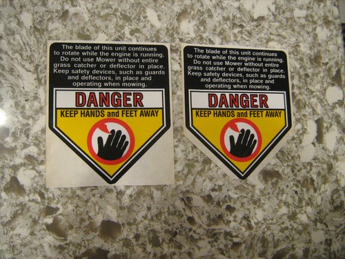 Lawn Mower / Tractor Safety Decals ( 2 Pack ) | eBay