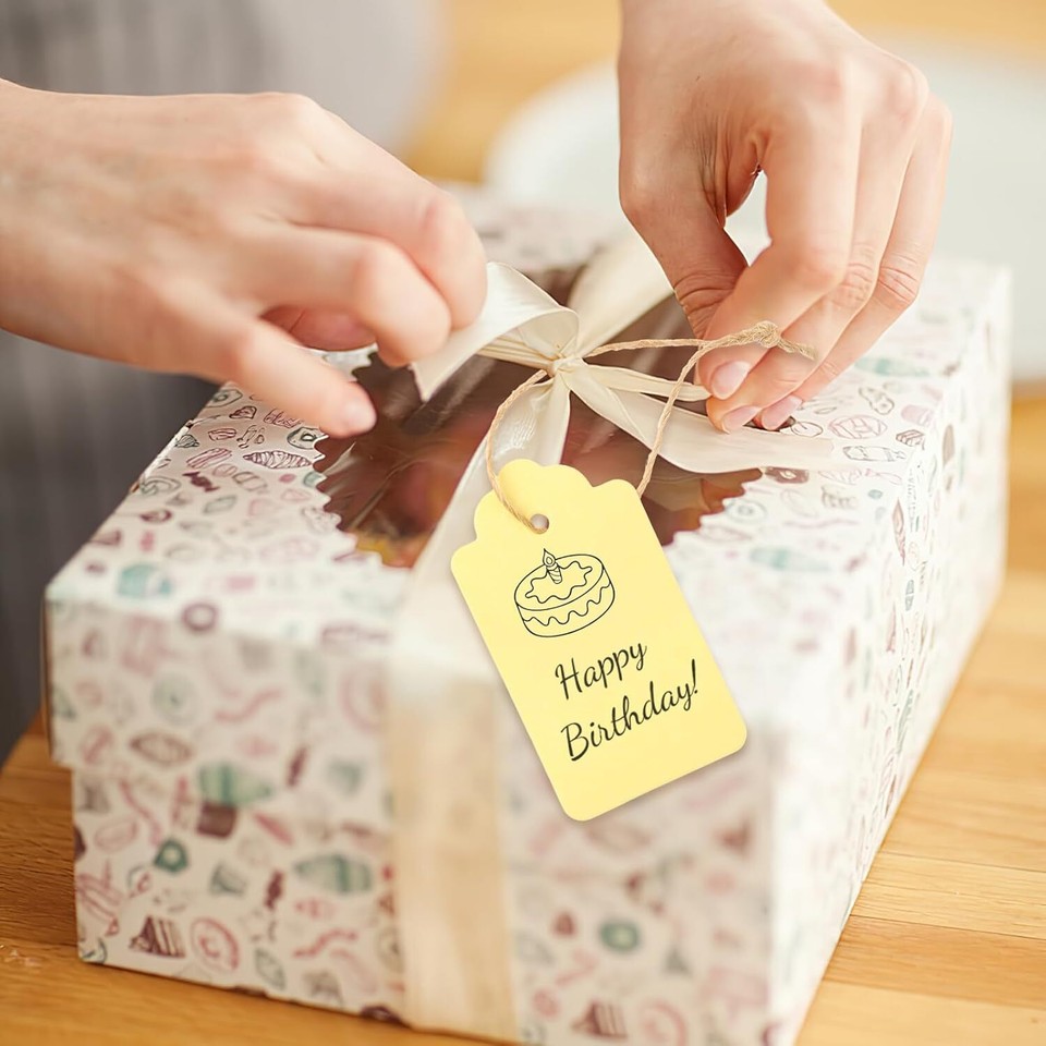 SallyFashion 200PCS Colored Gift Tags with String, Small Small, 200 ...