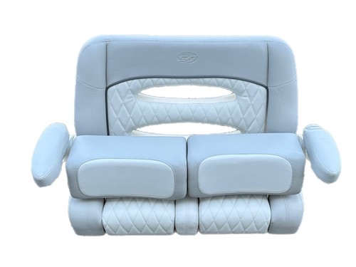 Sea Fox Boats Llebroc Dual Captain Helm Chair 2-Tone White / Gray ...
