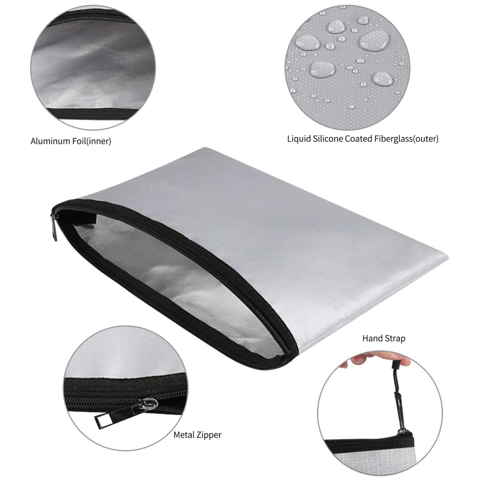 Fireproof Document Bag Fireproof and Waterproof File Folder Money Bag ...