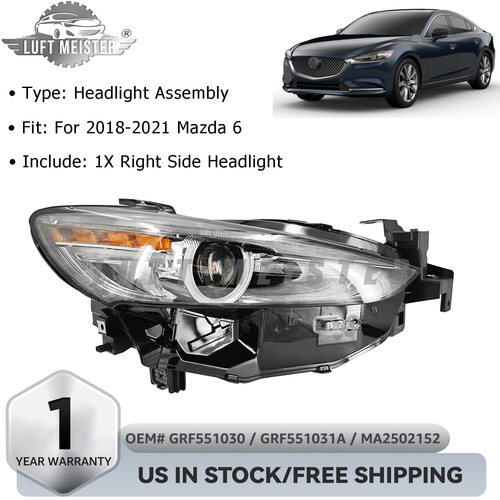 LED Adaptive Right Side Headlight AFS GRF551031A For 2018-2021 Mazda 6 ...