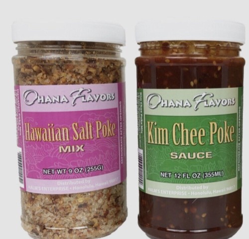 Hawaiian Salt Poke Mix 9 Oz & Hawaiian Kim Chee Poke Sauce 12 Oz | eBay
