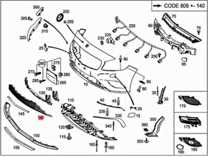 Genuine MERCEDES W176 A-CLASS W176 Cover bumper area 1768850922 | eBay