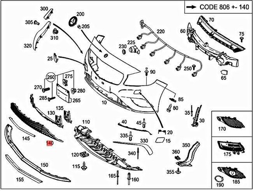 Genuine MERCEDES W176 A-CLASS W176 Cover bumper area 1768850922 | eBay