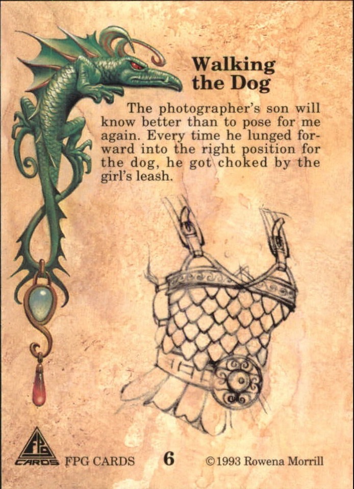 1993 ROWENA MORRILL - FPG - Fantasy Art Trading Card #6 - "WALKING THE ...