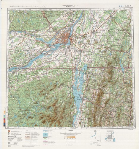 Russian Soviet Military Topographic Map - MONTREAL (Canada), 1:500 000 ...