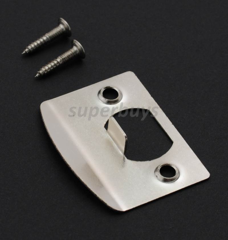 Matt Steel Door Jamb Lock Latch Striker Strike Striking Plate Bolt Pad ...