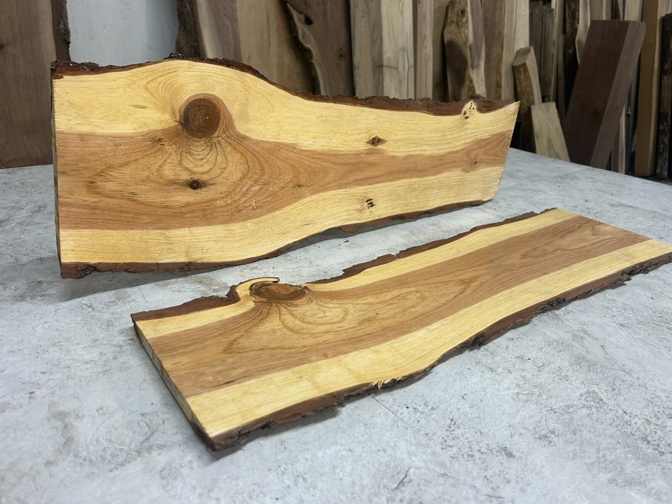 2 Pack Live Edge Pine Wood Slabs / Figured Pine / Kiln Dried Pitch Pine ...