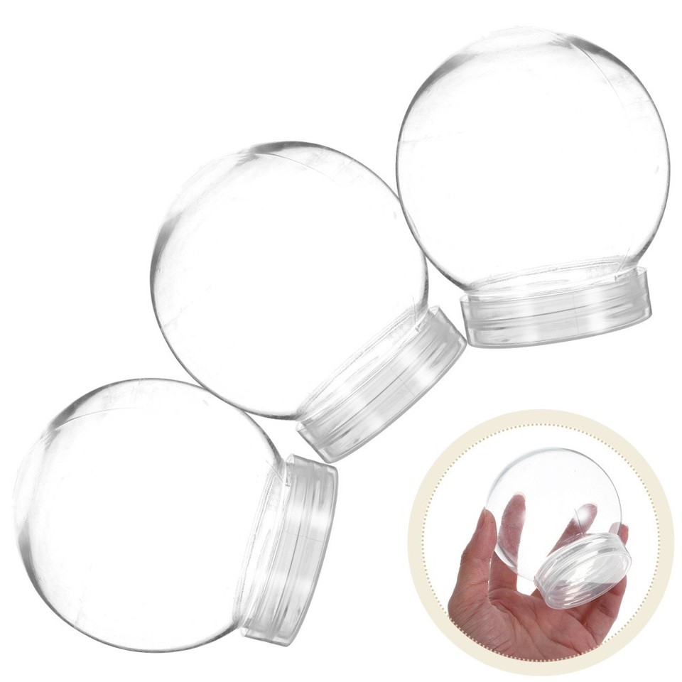 20 Pcs Christmas Snow Globe Craft Kit Clear Holiday Ornaments Plastic ...