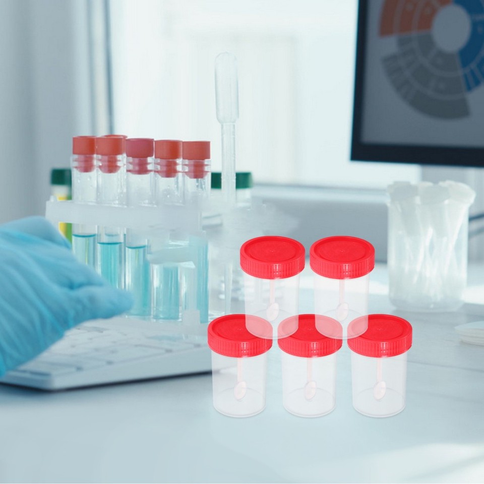 50 Pcs/1 Stool Collection Container Lab Sample Containers Specimen Cup ...