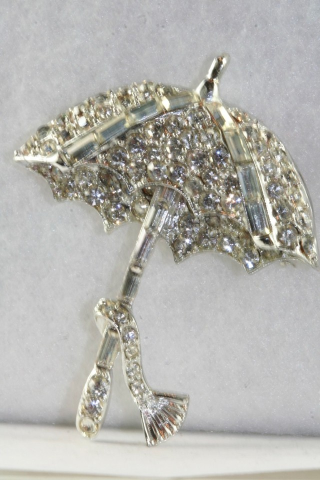 VINTAGE PELL RHINESTONE UMBRELLA PIN | eBay