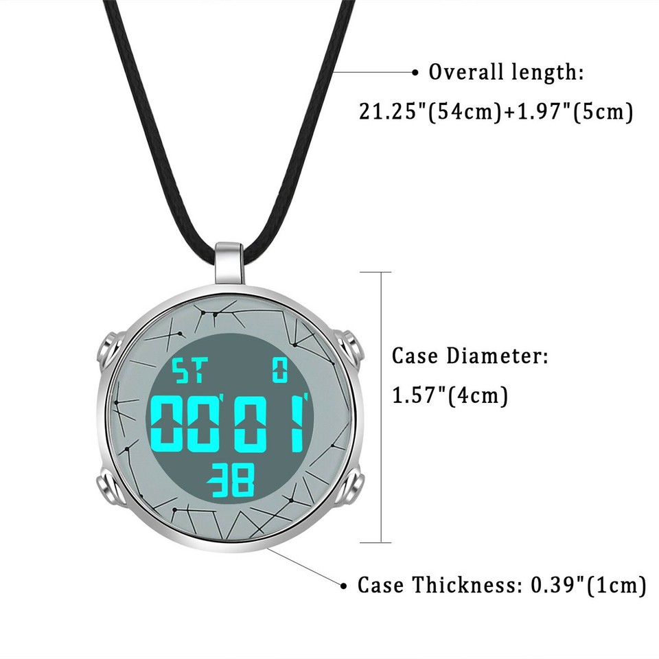 Men's Women's Multi-function Digital LED Display Pocket Watch Pendant ...