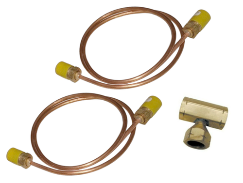 Dual Propane Tank Connection Copper Pigtail POL Twin Tee Link Cylinders ...