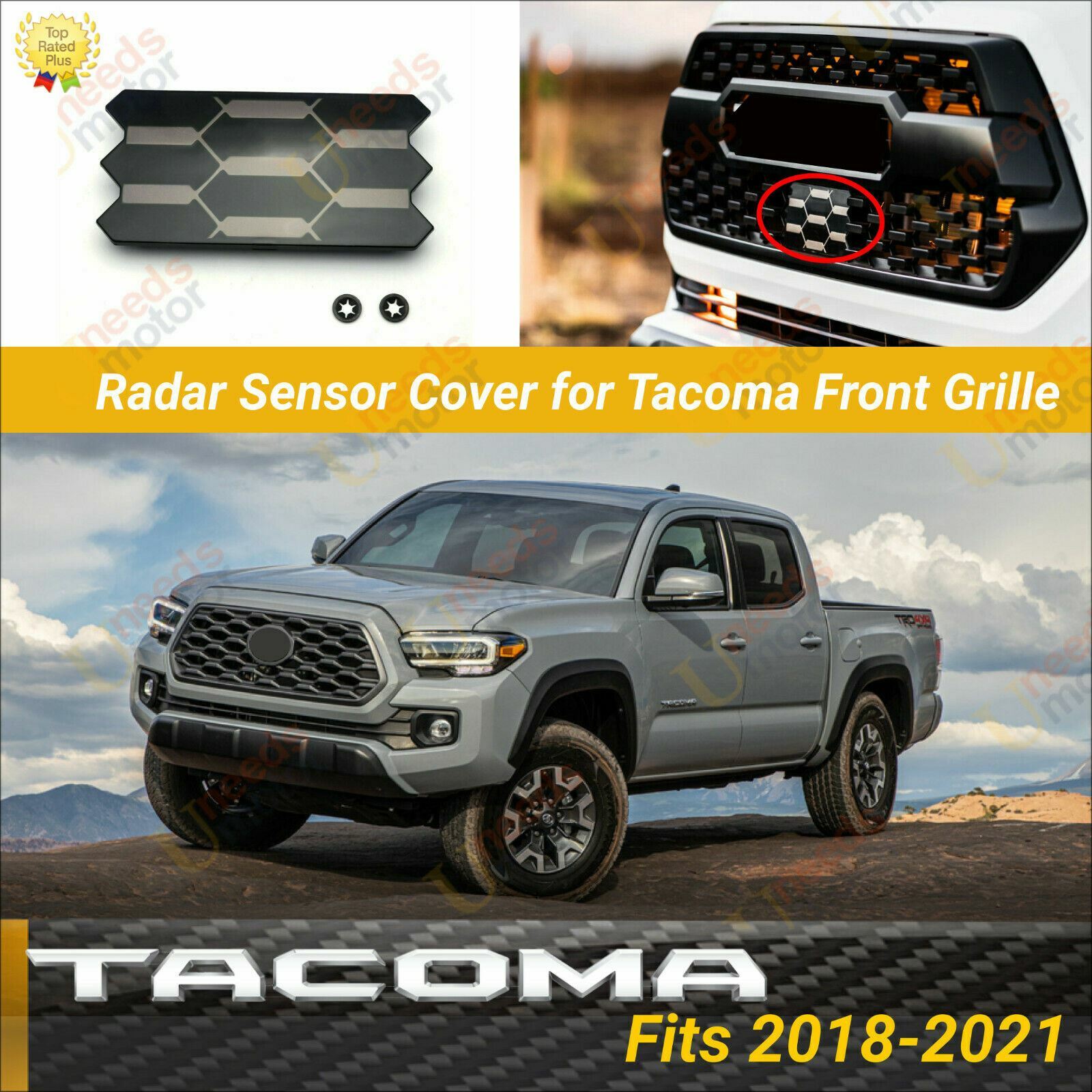 Fits Toyota Tacoma 2018-2022 Front Grille Radar Sensor Cover | eBay