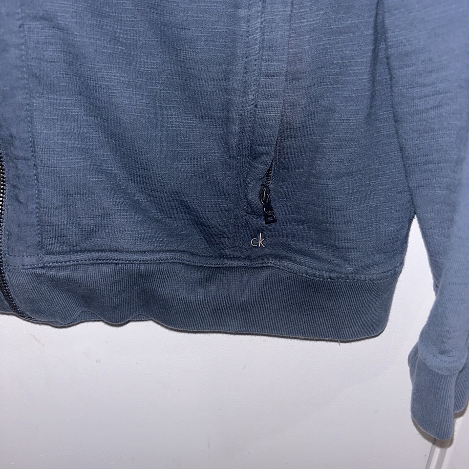 Calvin Klein -Washed Blue Full Zipper Jacket RN# 36543 CA# 50900, Large ...
