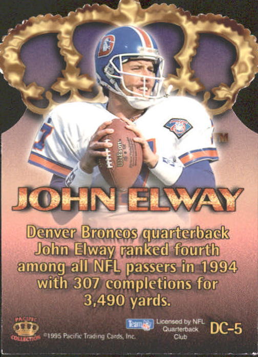 1995 Pacific Gold Crown Die Cuts Denver Broncos Football Card #DC5 John ...