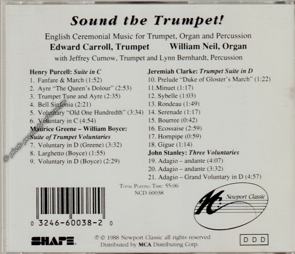 Sound the Trumpet - English Ceremonial Music for Trumpet, Organ and ...