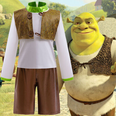 Kids Movie Shrek Cosplay Costume Monster Halloween Party Tops Pants ...